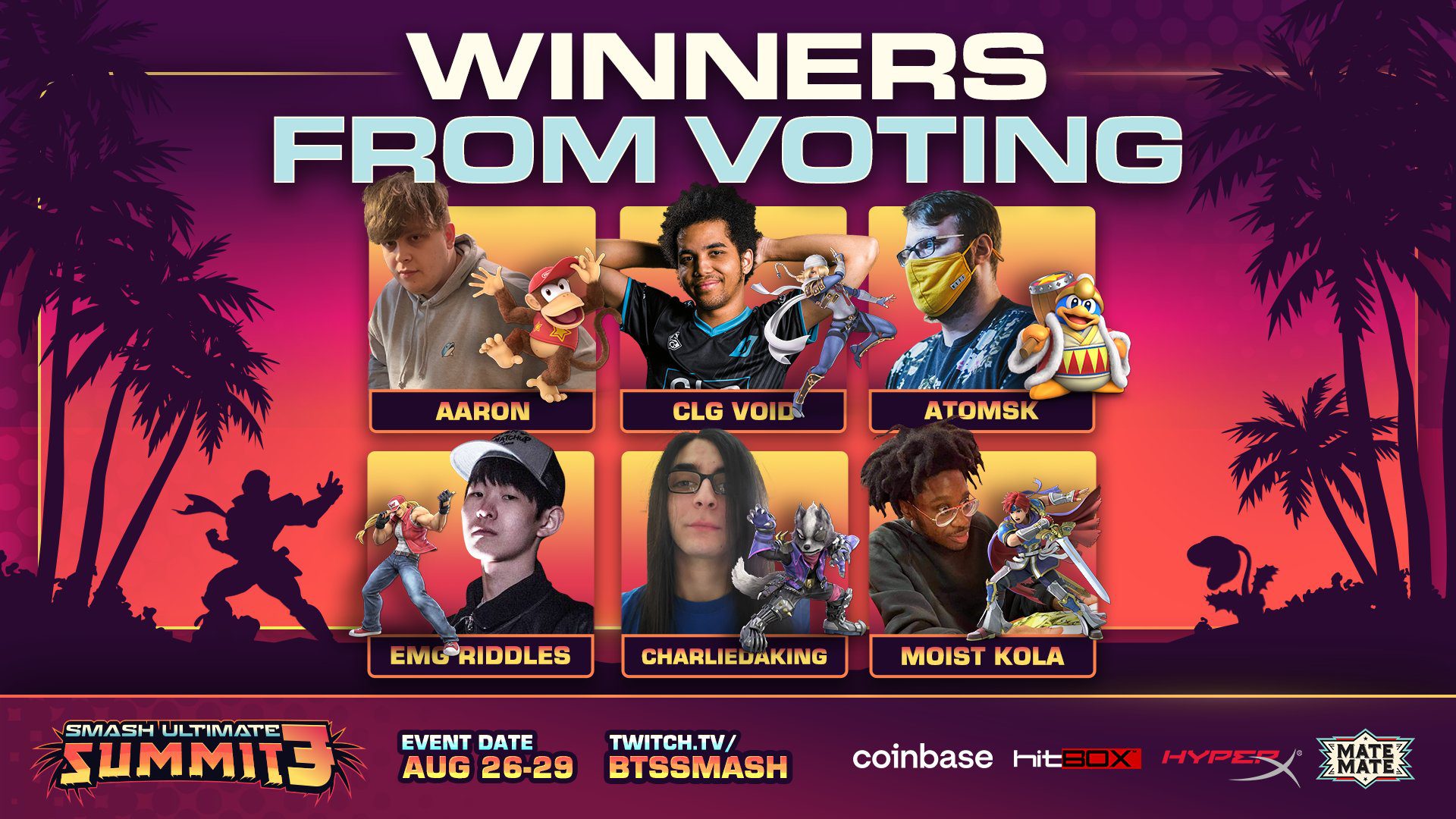 Kola and Charliedaking earn the final vote-in slots for Smash Ultimate ...