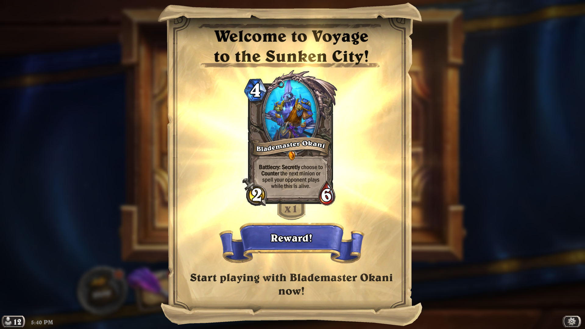 How to get Blademaster Okani for free before the Hearthstone Voyage to ...